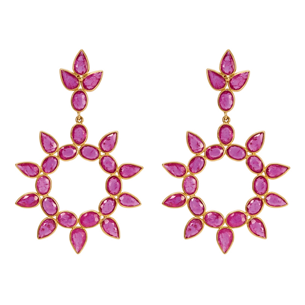 Shop Amazing Ruby Drop Gold Earrings Online | Gemstone Jewellery at Gehna