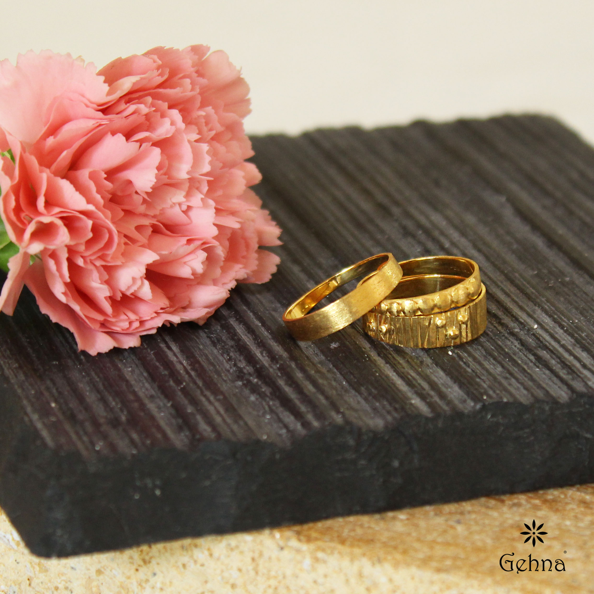 Handsome 18K Gold Stacking Rings