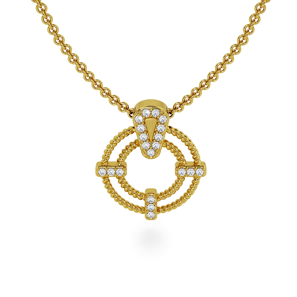 18K Gold Versatile Diamond Pendant with Chain