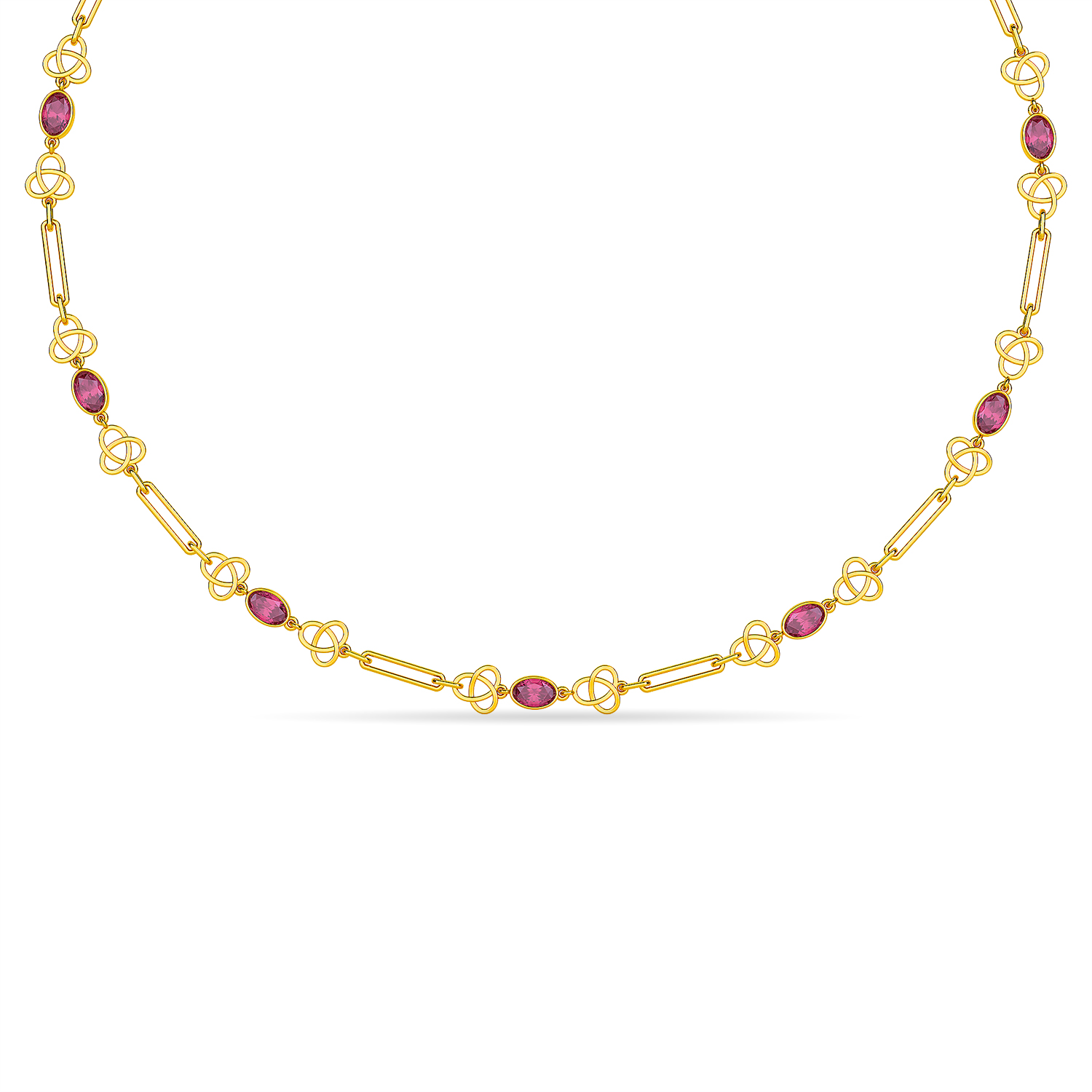 Shop Pink Tourmaline 14K Gold Chain for Women | Gehna