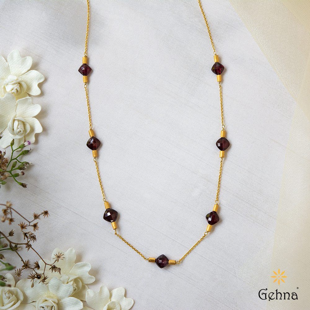 Glamorous Garnet 18K Gold Chain